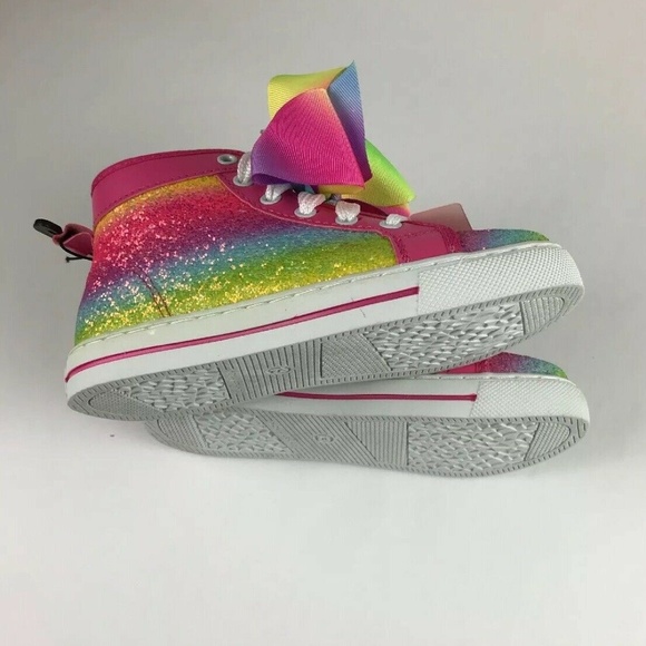 JoJo Siwa | Shoes | Jojo Siwa Pink Siwa Bow Shoes Rainbow High Tops ...